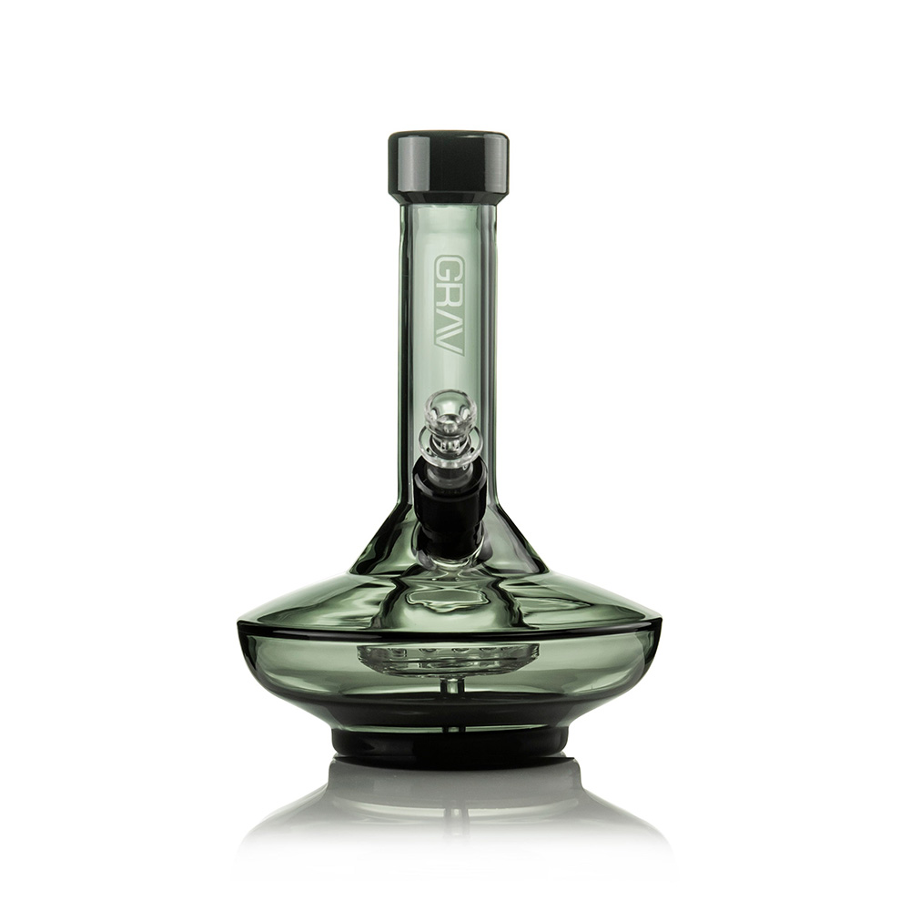 GRAV® Small Wide Base Water Pipe in Smoke with Black Accents - The ...