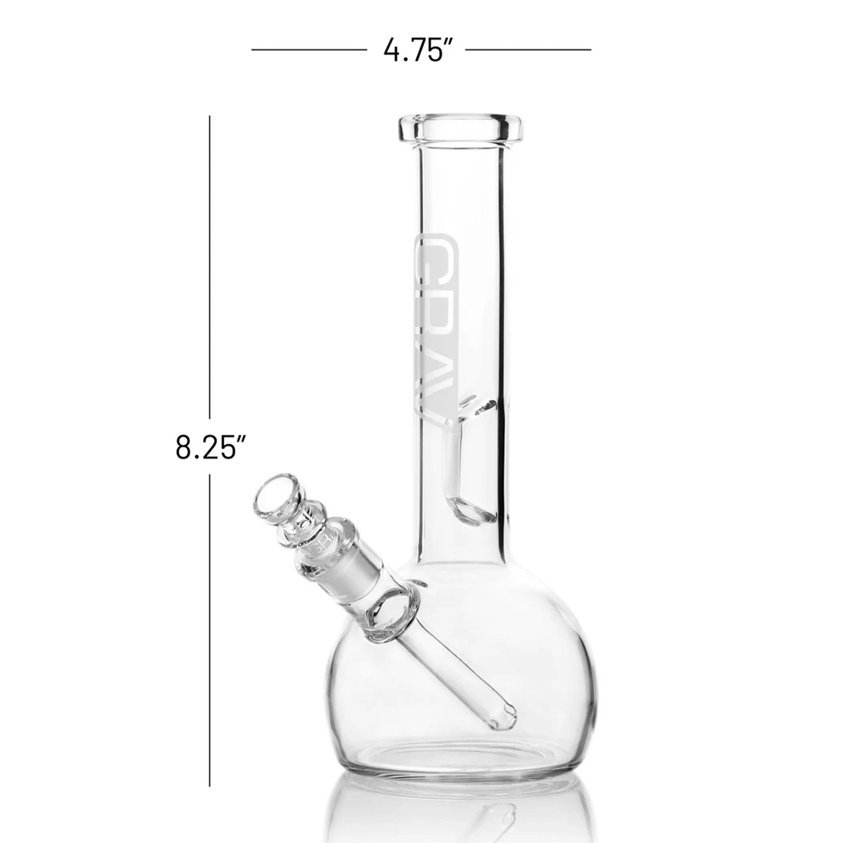GRAV® Small, Clear Beaker Base Water Pipe - The Green Lab